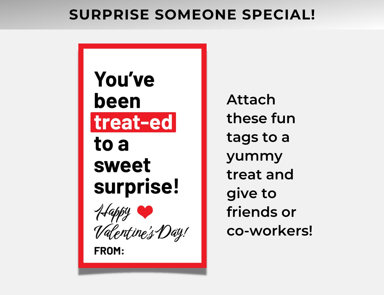 Valentine's Day Tag Printable, Valentine Gift Tag, Valentine Favor Tag ...