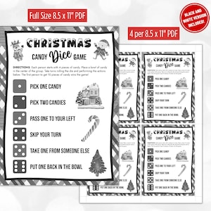 Christmas Candy Dice Game Printable, Christmas Party Game, Classroom ...