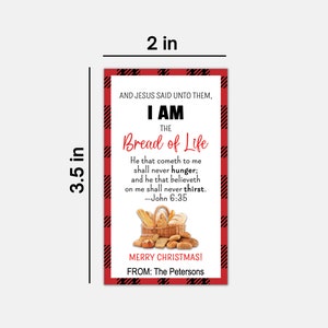 I Am the Bread of Life Christmas Printable Gift Tag, Editable Gift Tag ...
