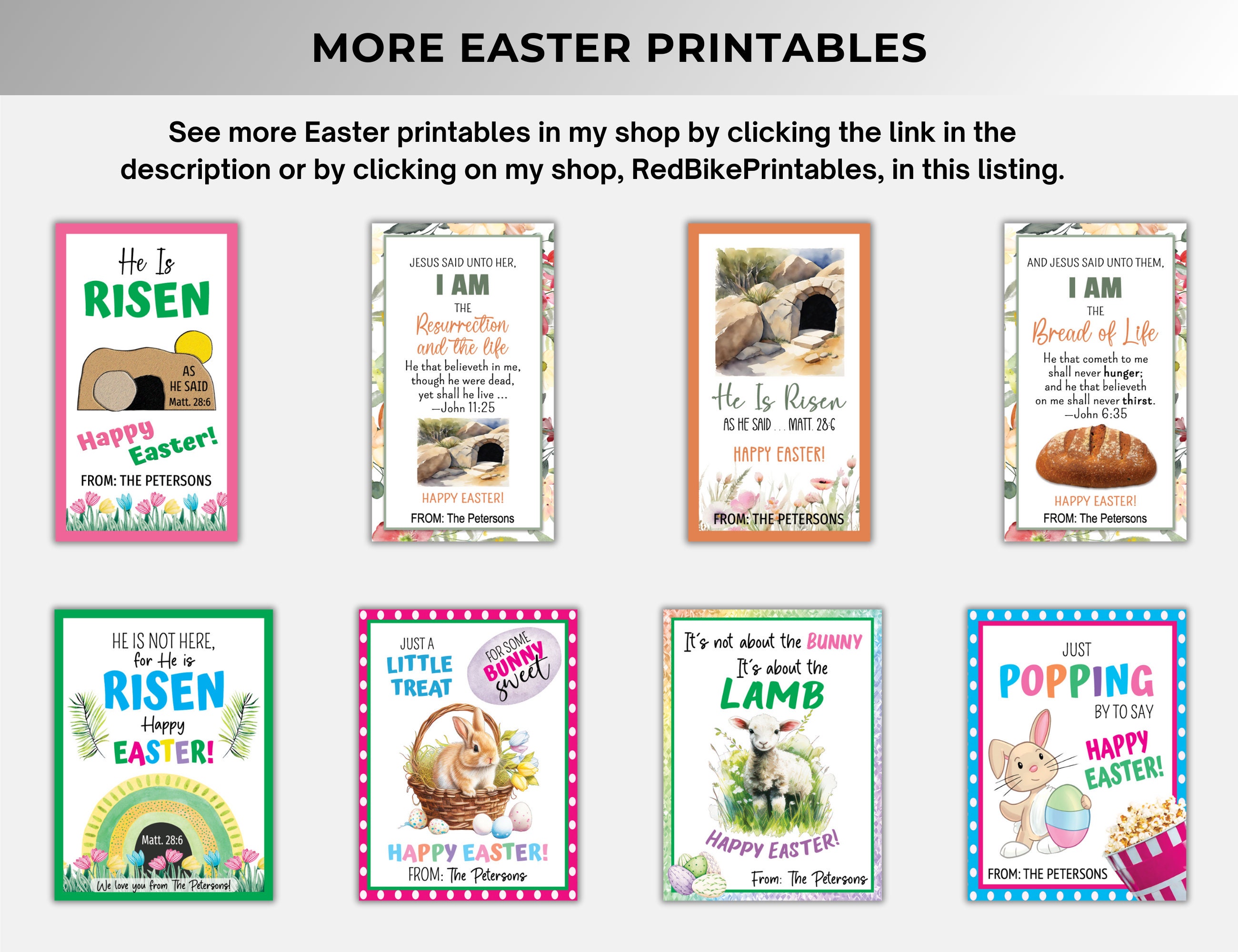 Printable Easter Gift Tag, I Am the Resurrection and the Life, Editable ...