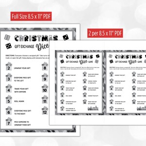 Christmas Gift Exchange Roll the Dice Game, White Elephant Gift ...