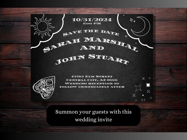 Ouija Board Themed Wedding Invitation Template - Etsy