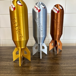 3D Printed Customizable Banzai Bullet Bill (f-bomb, the Bomb, I'm the ...