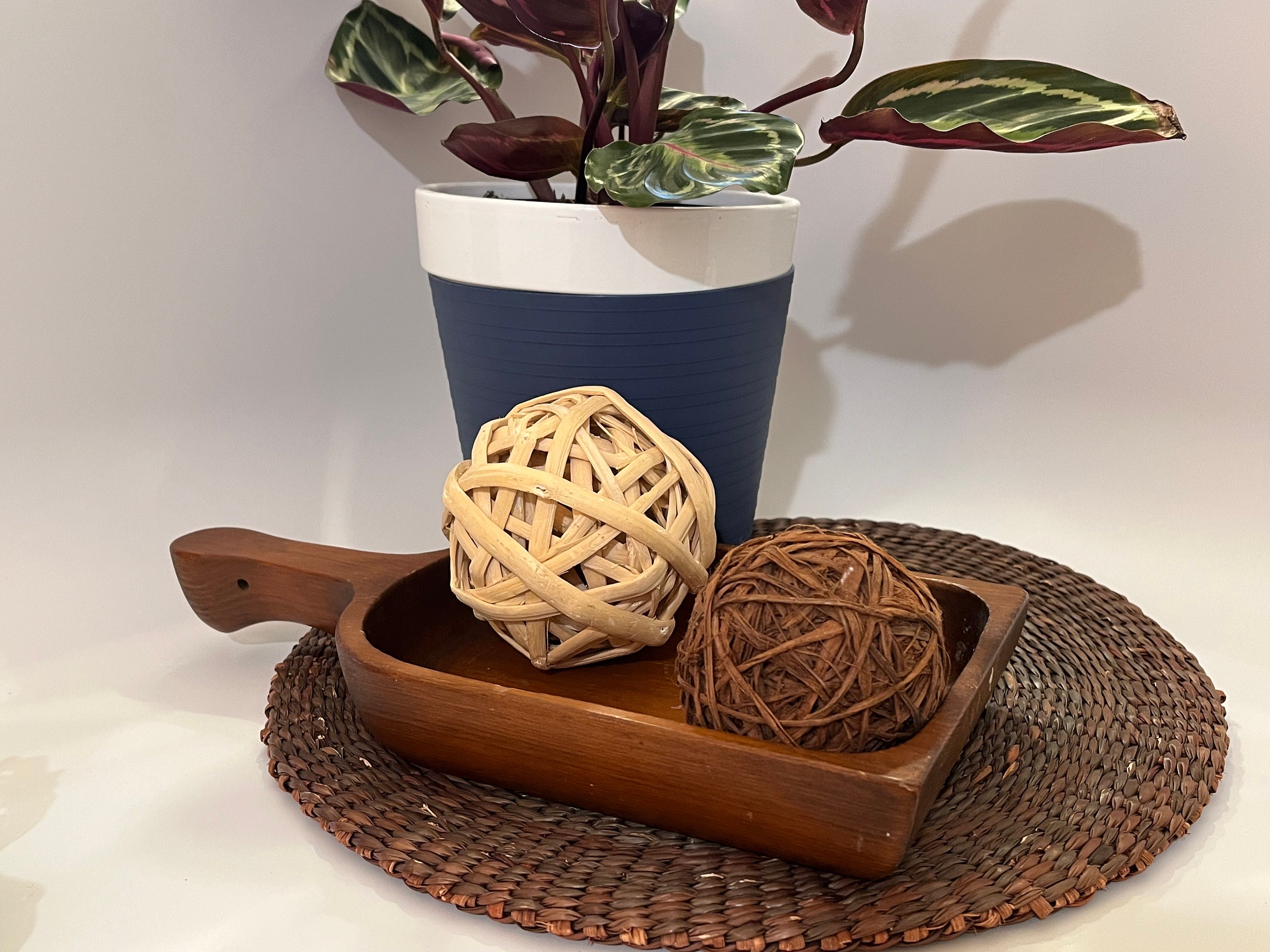 Vintage Wood Decor Scoop Tray With Handle - Etsy