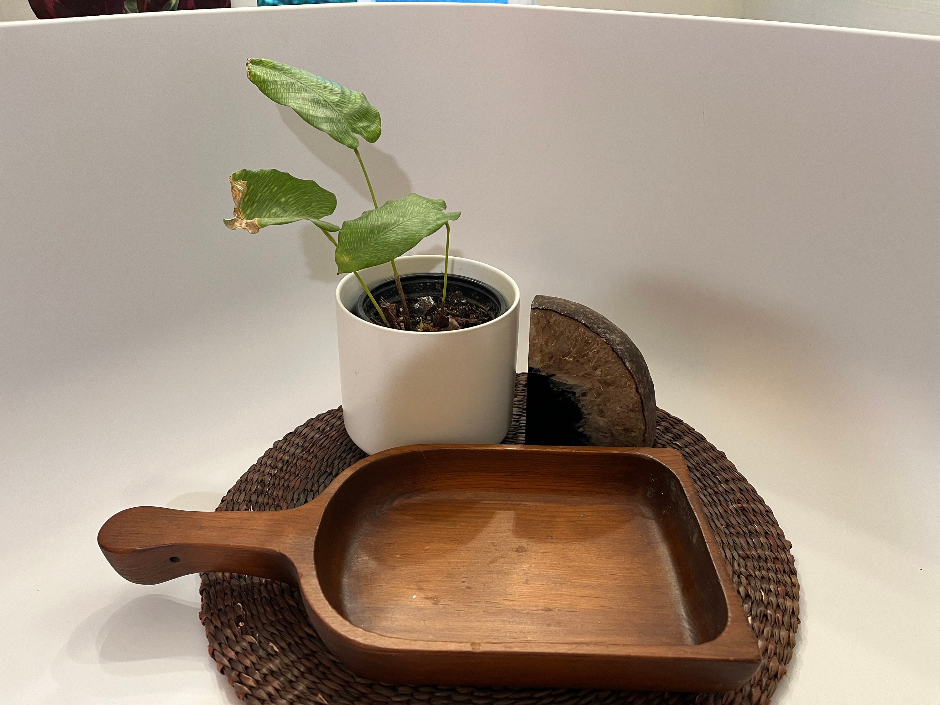 Vintage Wood Decor Scoop Tray With Handle - Etsy