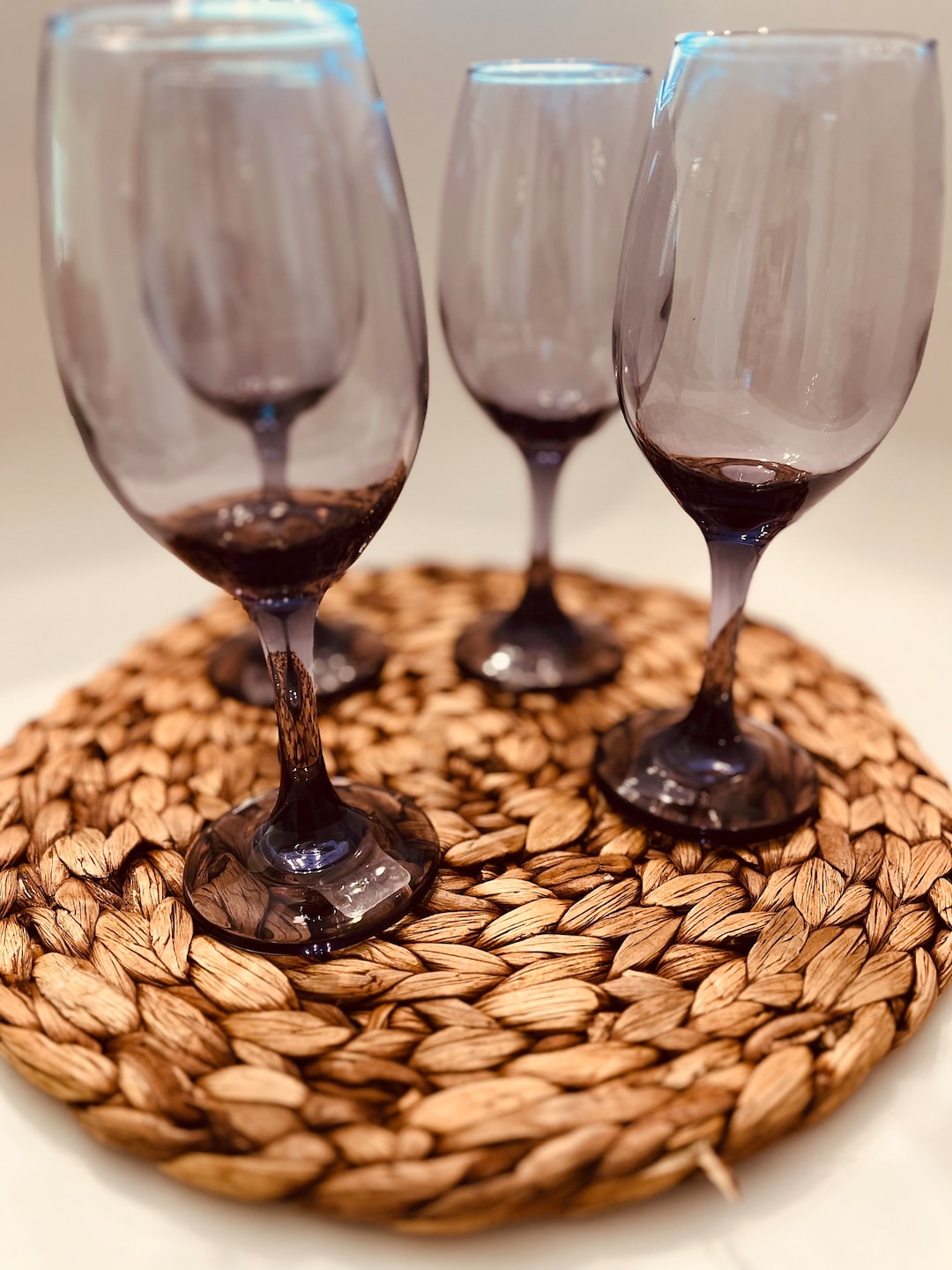 Four Vintage Cristar Purple Wine Glasses - Etsy