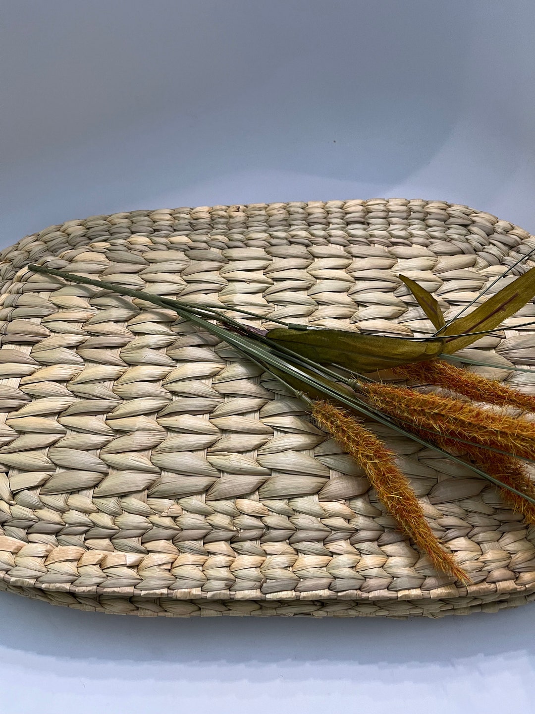 Four Vintage Natural Sweet Grass Woven Charger Plates - Etsy