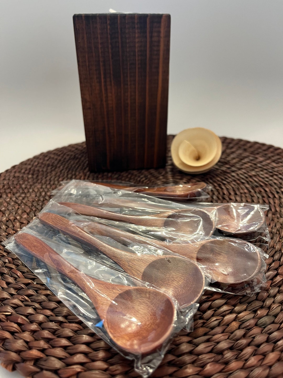 Six Vintage Wood Mini Bar Cocktail Appetizer Spoons - Etsy