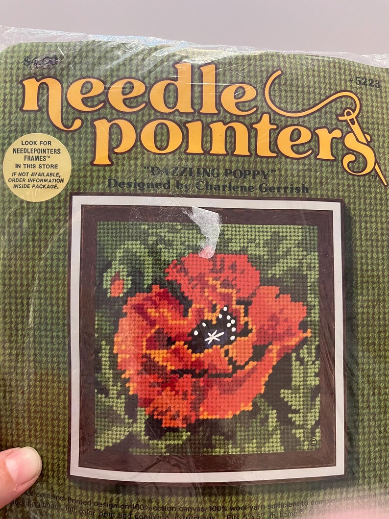Vintage Dazzling Poppy Crewel Embroidery Kit Needle Pointers - Etsy