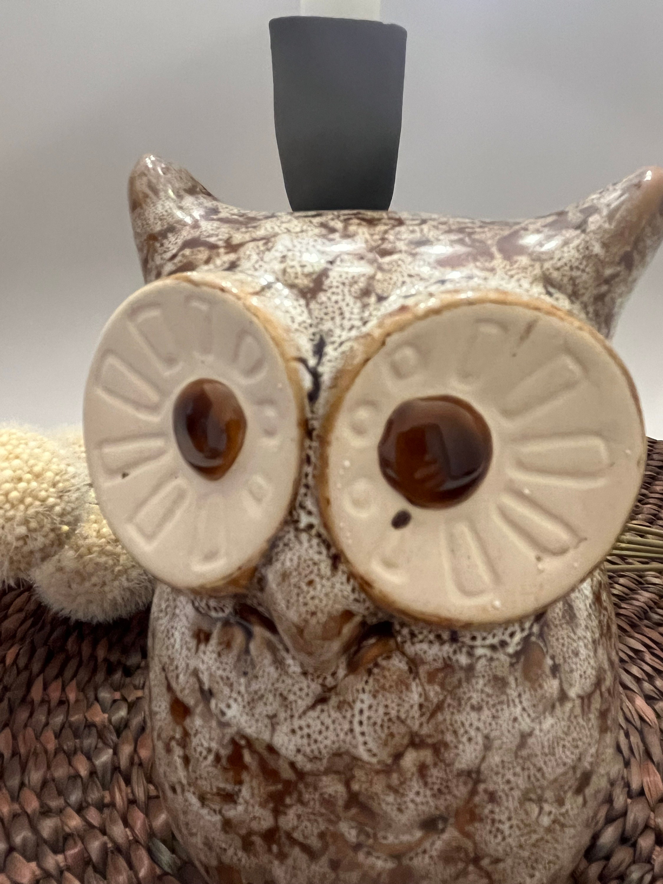 Vintage Ceramic Pottery Owl Figurine - Etsy