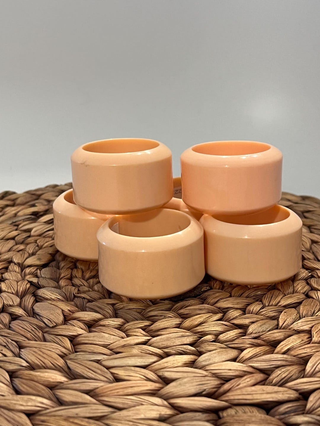 Vintage Audrey Acrylic Napkin Rings Set of 6 Pink Peach - Etsy