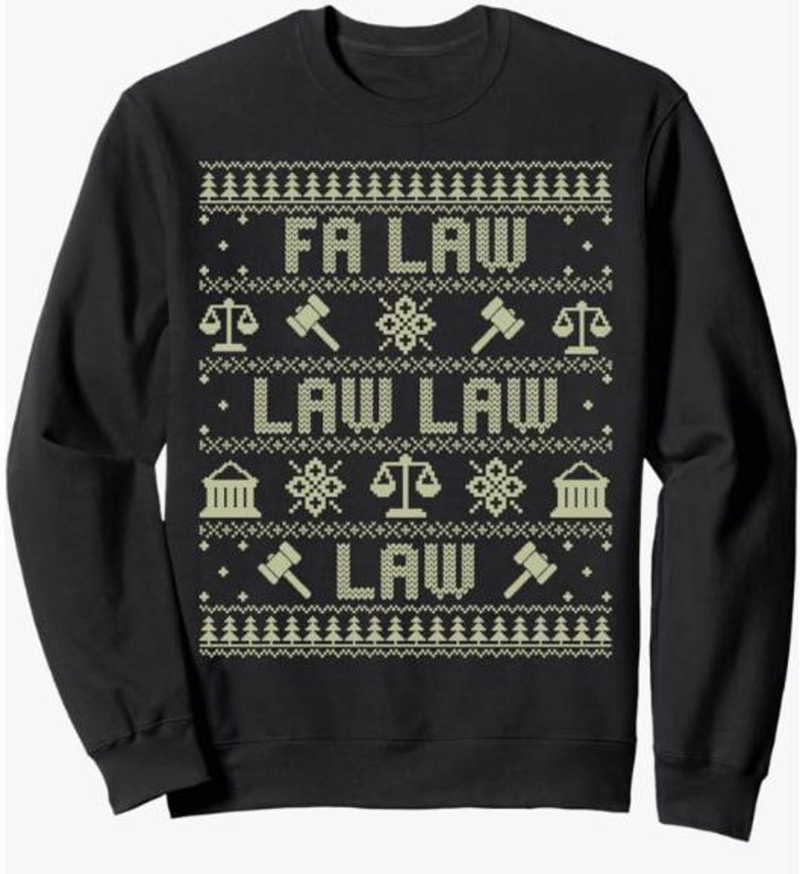 FA Law Law Lawyer Ugly Christmas Sweater Coworker Employee Ugly ...