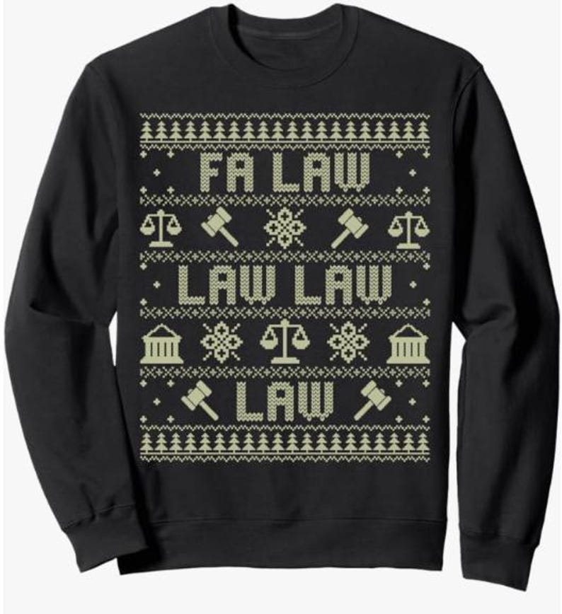 FA Law Law Lawyer Ugly Christmas Sweater Coworker Employee Ugly ...