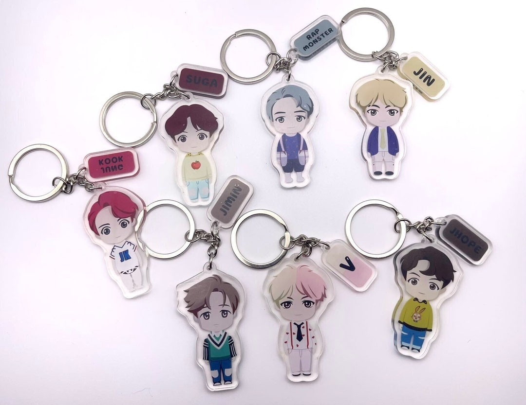 Kpop BTS Gift Key Chain, Jung Kook, V, Jimin, Suga, Jin, Rm, J-pop - Etsy