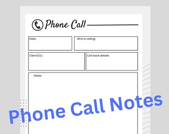 Missed Call Log Incoming Call Log Fillable Printable PDF - Etsy UK