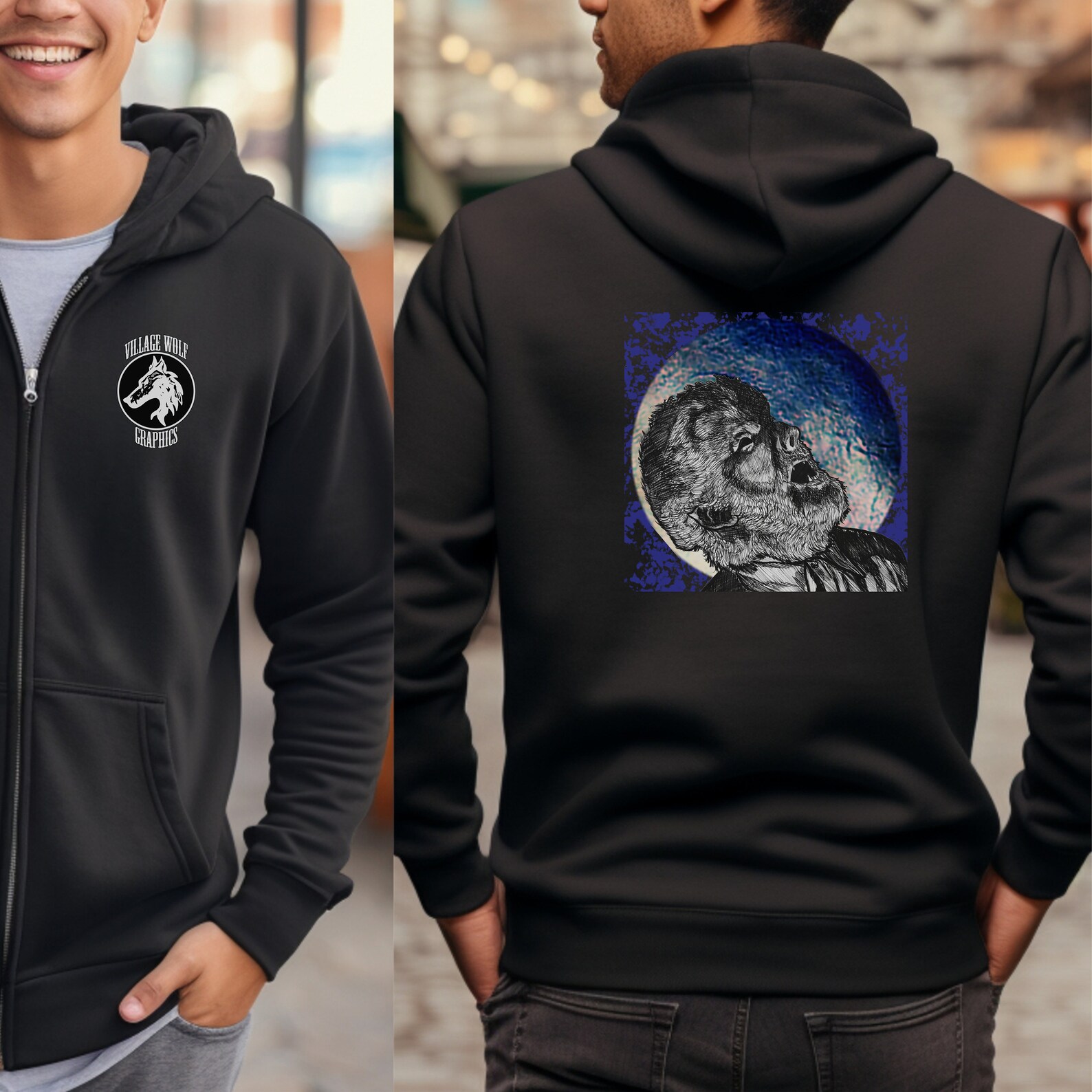 Wolfman Zip-up Hoodie: Classic Horror Movie Monster Fan Gift - Etsy