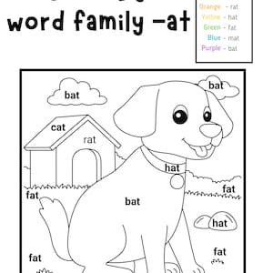 Worksheets for Kindergarten. Word Family AT CVC Worksheets Custom Name ...