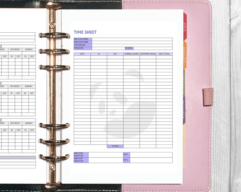 Employee Timesheet Flexible Dates Minimalist Design Printable Timesheet ...