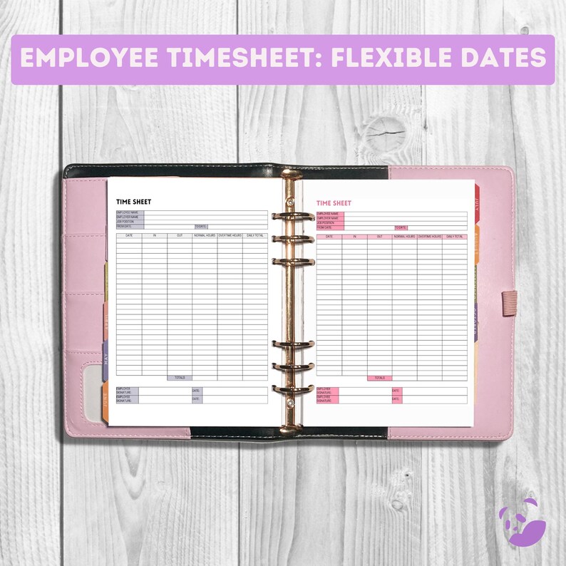 Employee Timesheet Flexible Dates Minimalist Design Printable Timesheet ...