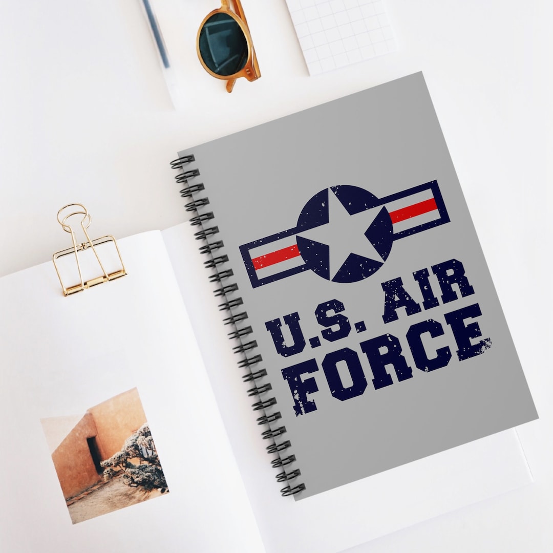 USAF Retro Logo Spiral Notebook - Ruled Line - Etsy