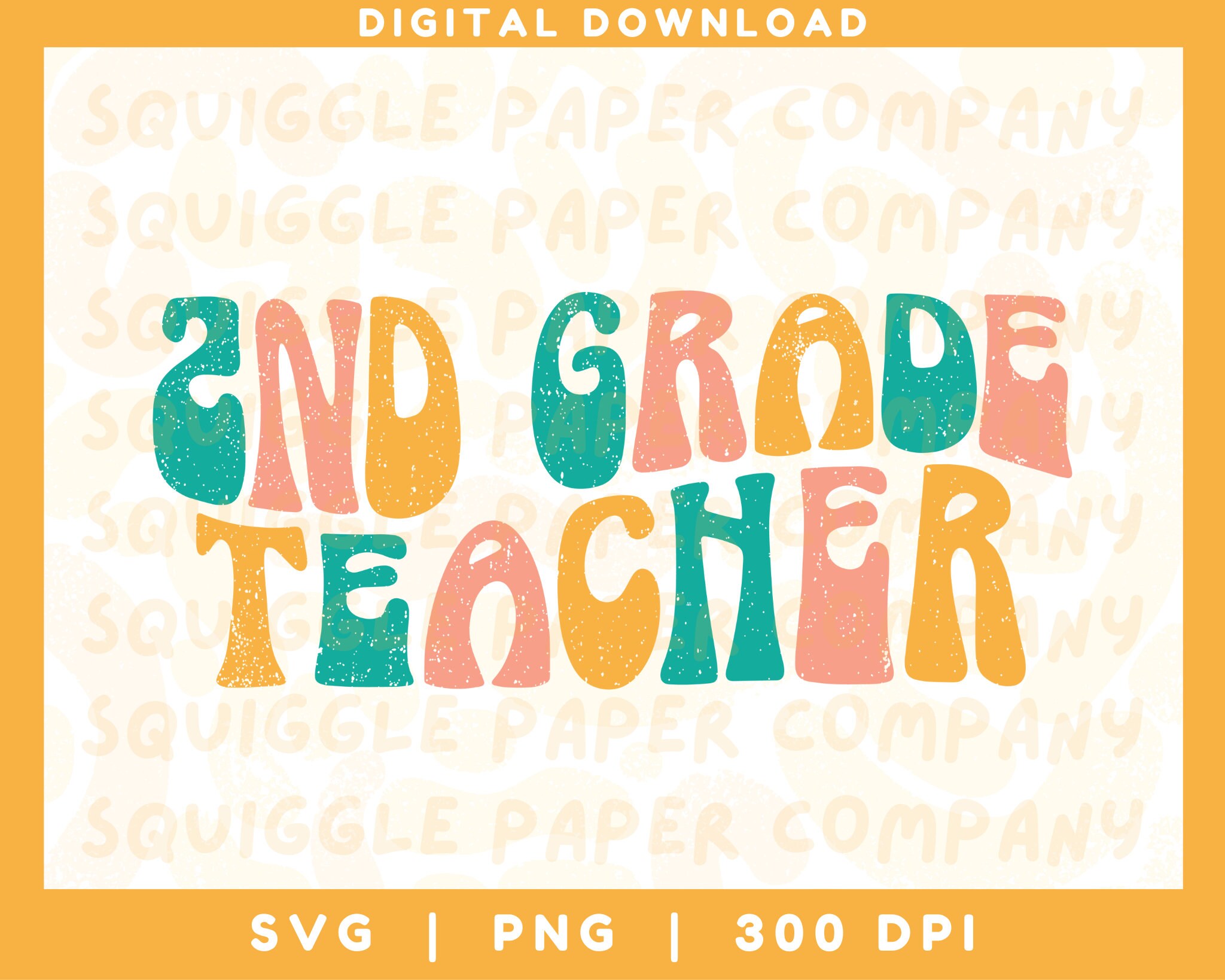 2nd Grade Teacher SVG PNG, Second Grade Vibes Cricut Cut File, Teacher ...