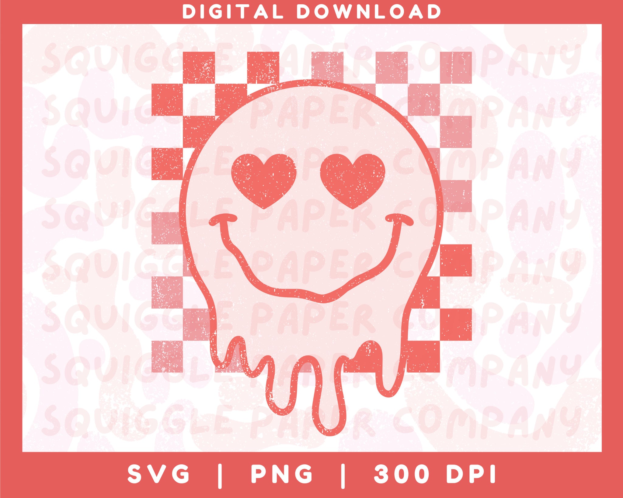 Drippy Valentine Heart Eyes Smiley SVG PNG, Digital Download - Etsy