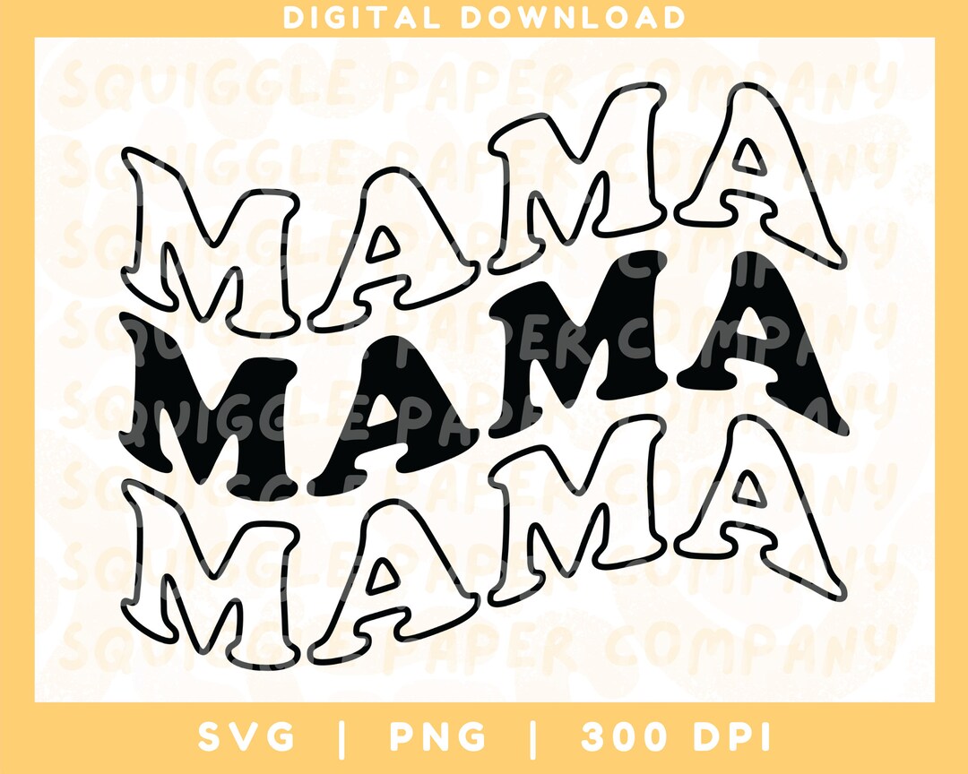 Wavy Mama SVG PNG, Cricut Mothers Day File, Mother's Day Clipart, Shirt ...