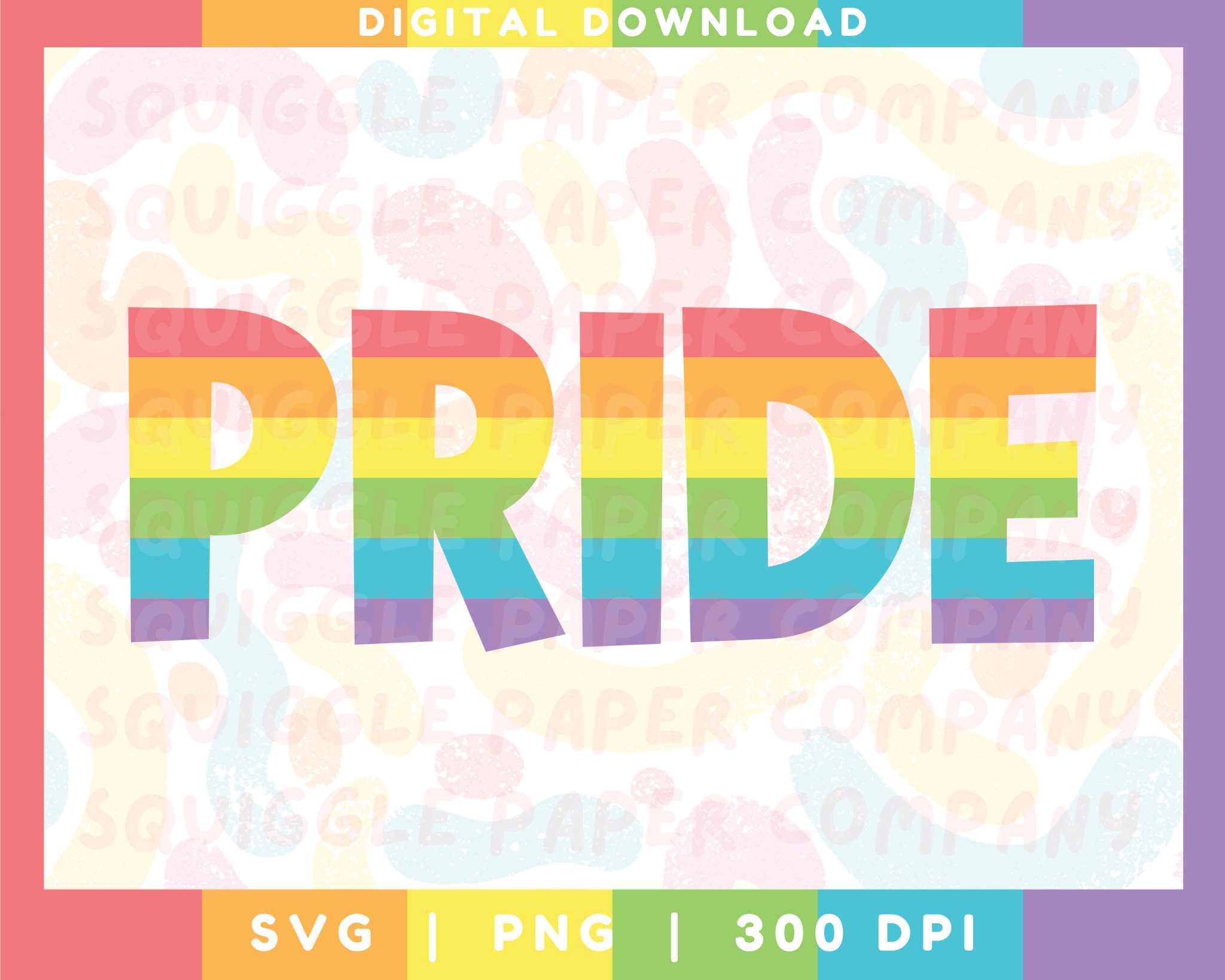 Rainbow Pride SVG, Retro Pride Month Cricut Cut File, LGBTQIA+ Png File ...