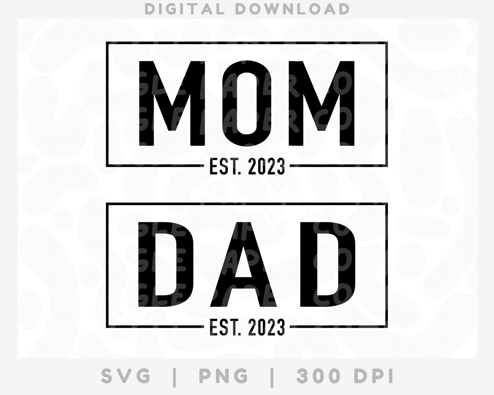 Mom and Dad Est. 2023 SVG PNG, Cricut Pregnancy Announcement SVG Bundle ...