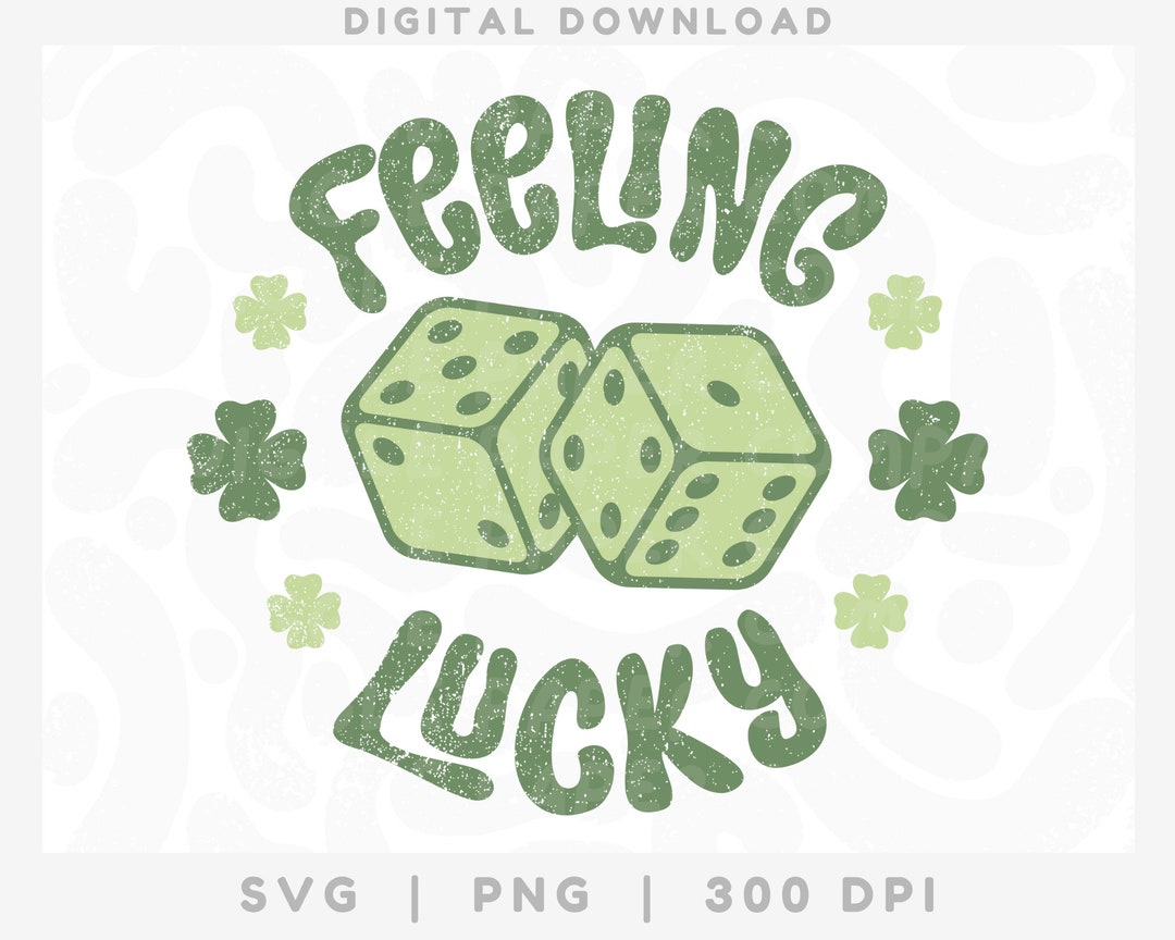 Feeling Lucky St Patricks Day Dice SVG, Retro St Patricks Day ...