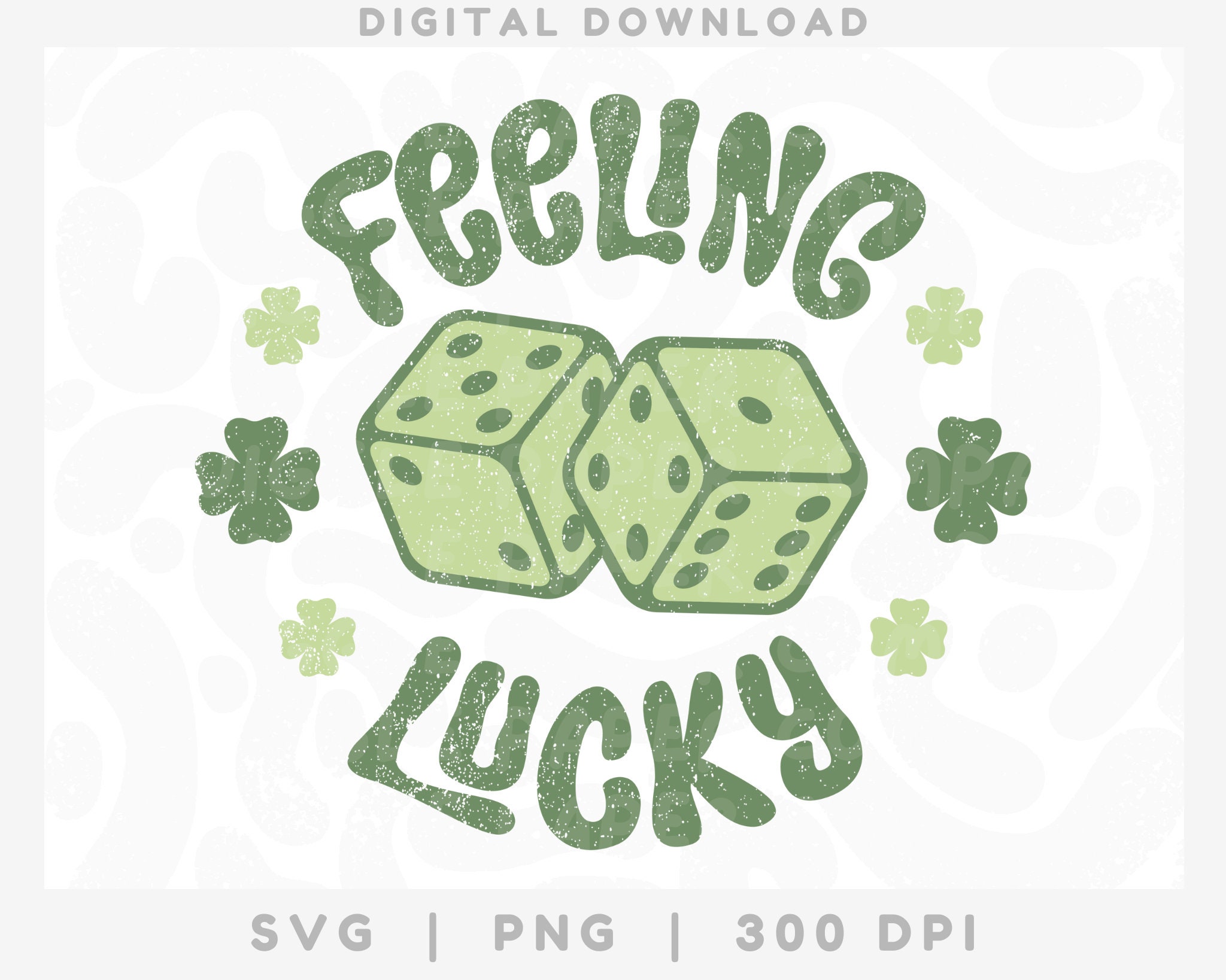 Feeling Lucky St Patricks Day Dice SVG, Retro St Patricks Day ...
