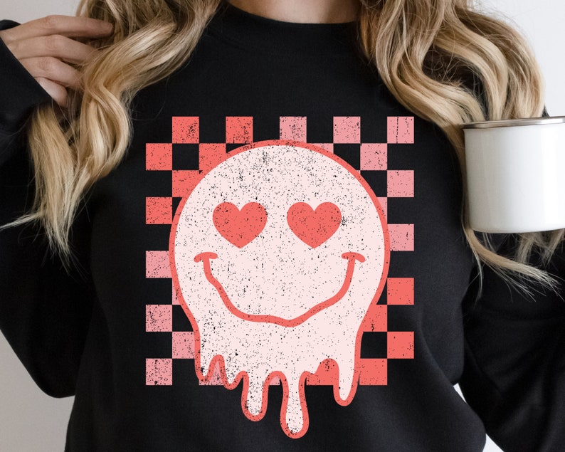 Drippy Valentine Heart Eyes Smiley SVG PNG, Digital Download - Etsy