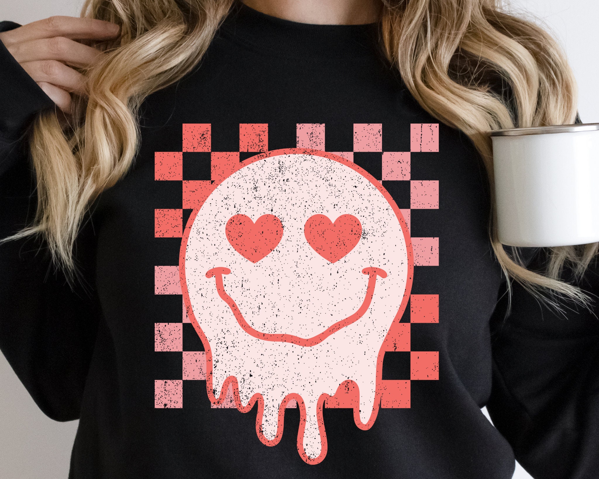 Drippy Valentine Heart Eyes Smiley SVG PNG, Digital Download - Etsy