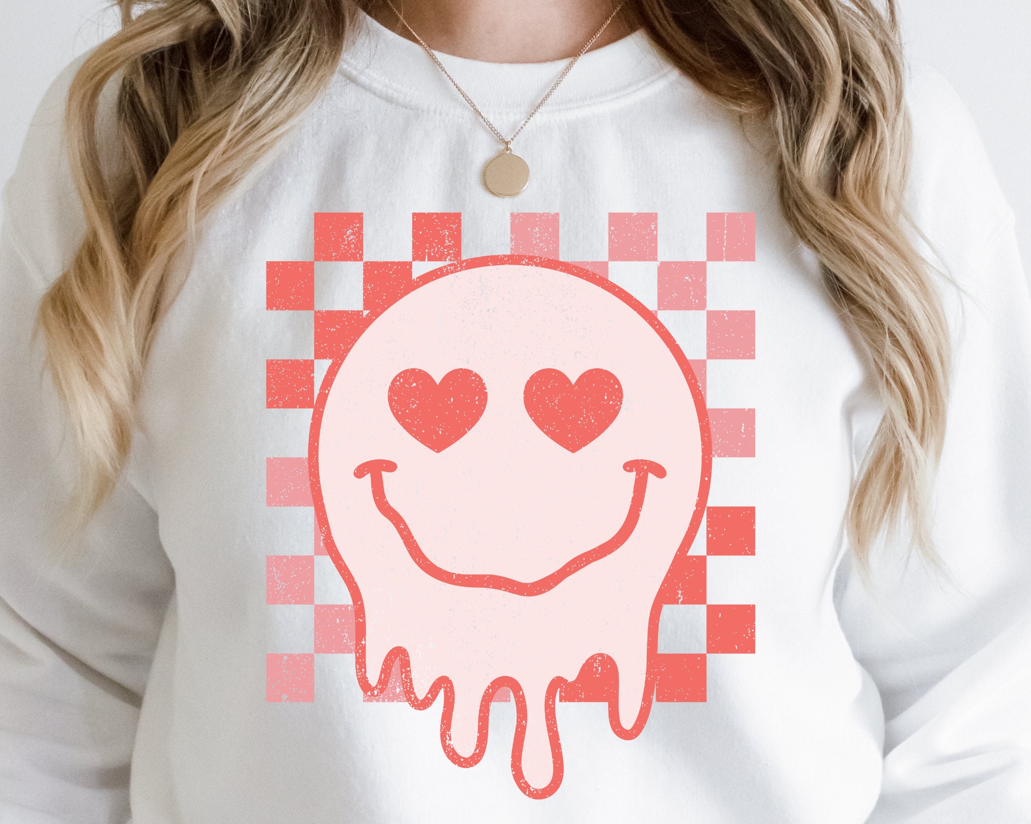 Drippy Valentine Heart Eyes Smiley SVG PNG, Digital Download - Etsy