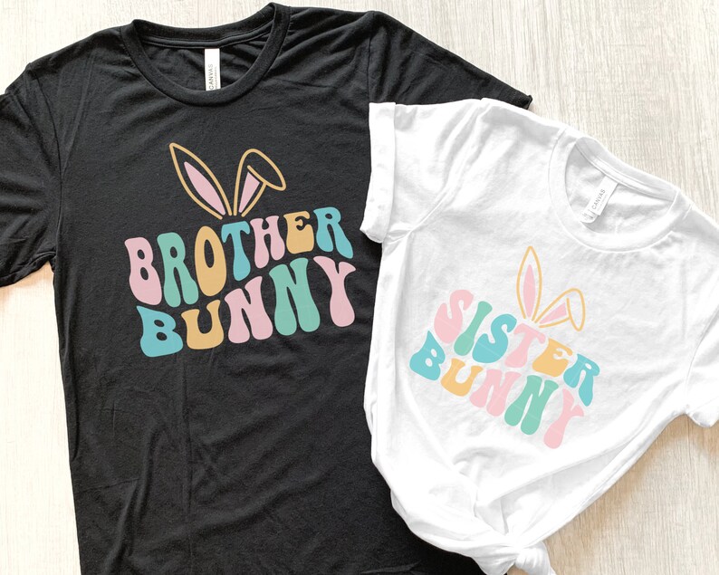 Brother and Sister Bunny SVG Matching Easter Svgs DIY Family - Etsy