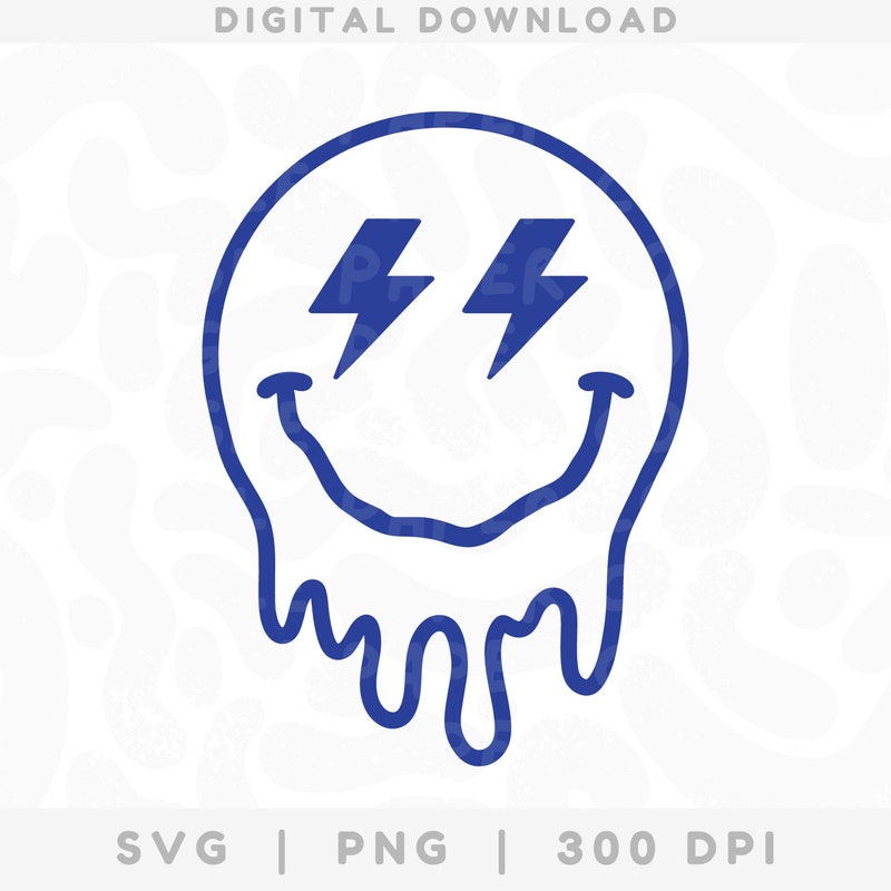 Lightning Bolt Smiley Face - Etsy