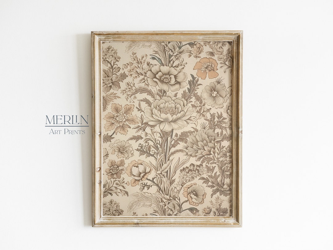 Vintage William Morris Neutral Textile Wall Art Antique Tapestry Art ...