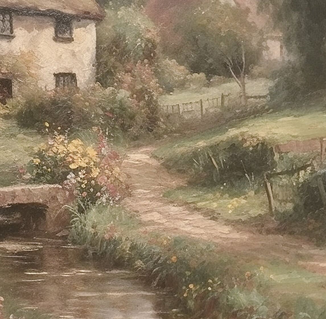 Vintage English Countryside Art Print, Printable Landscape Painting ...