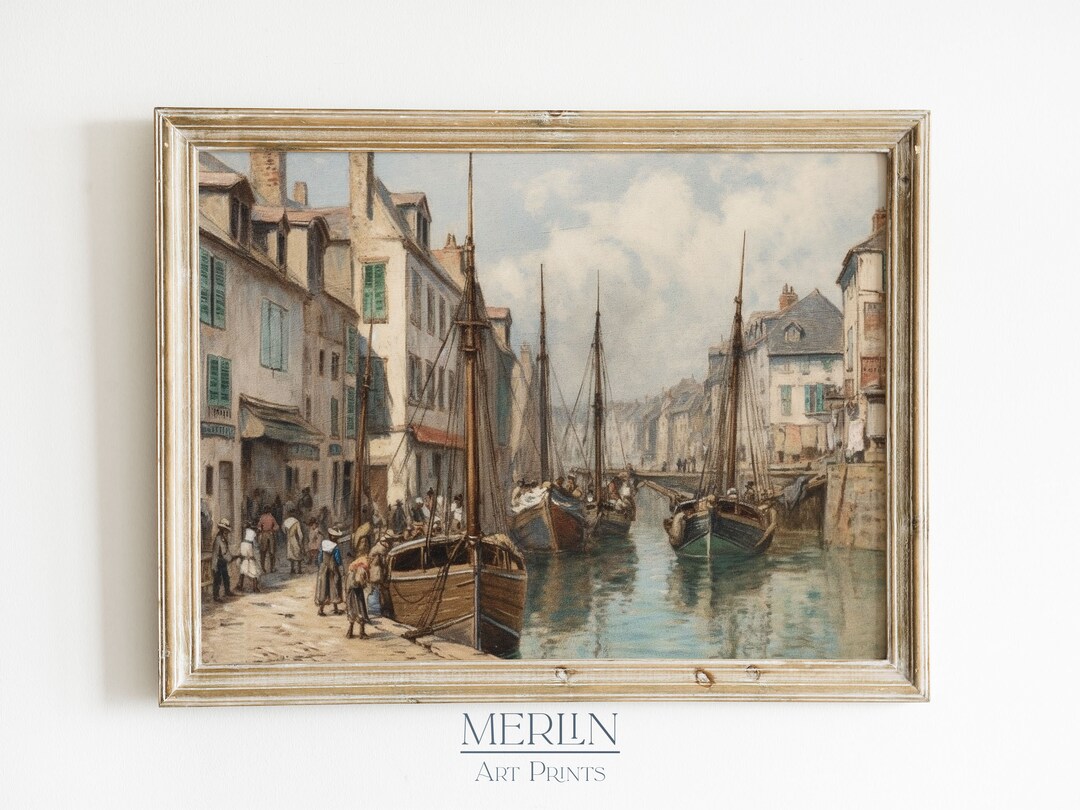 Vintage European Print, Nautical Wall Decor, Downloadable Antique Wall ...