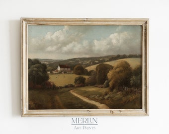 Printable Vintage French Country Landscape Wall Art Above Bed Print ...