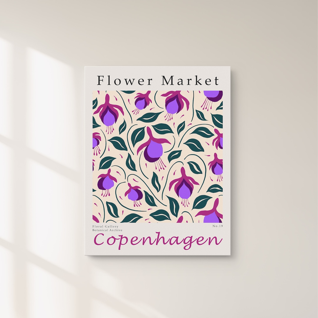 Flower Market Print, Botanical Wall Art, Floral Decor Poster, Trendy ...