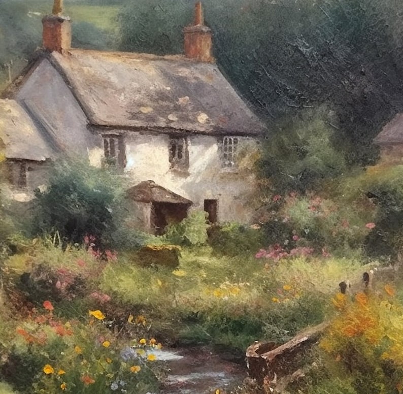 Vintage English Countryside Art Print Printable Landscape - Etsy