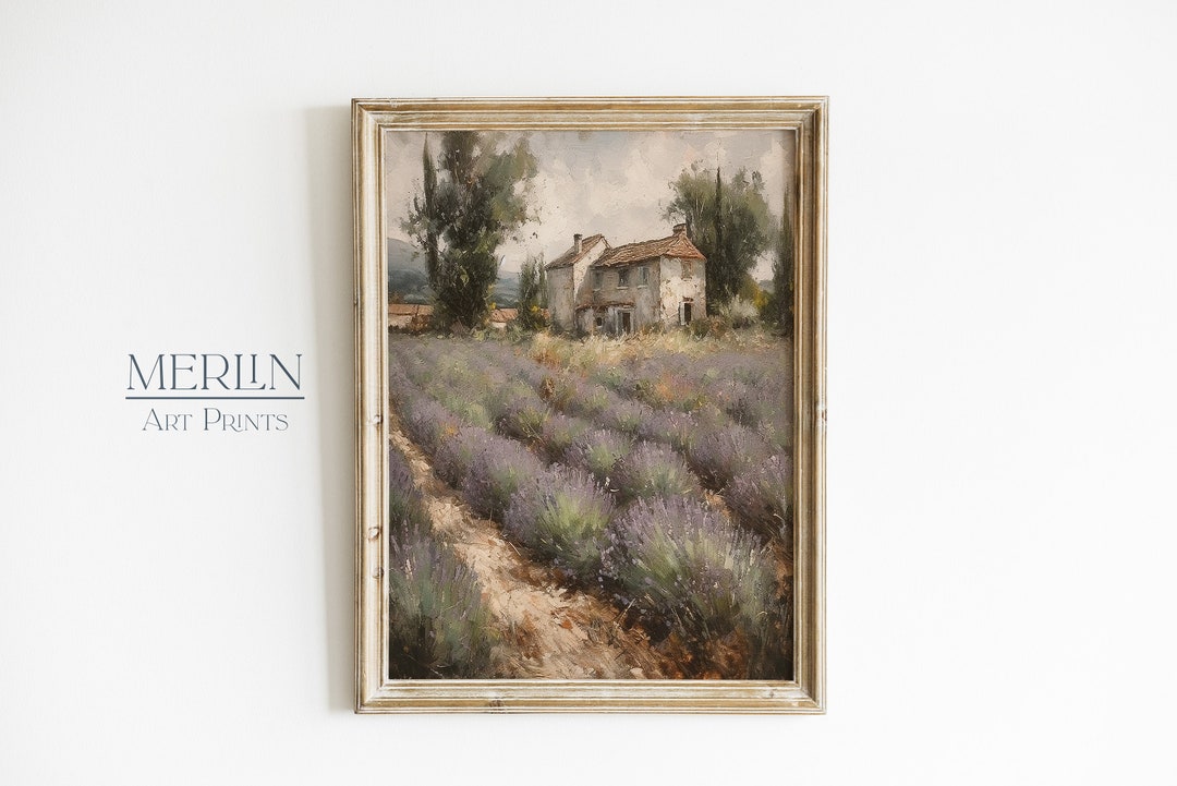 French Countryside Oil Painting Digital Download PRINTABLE Lavender ...