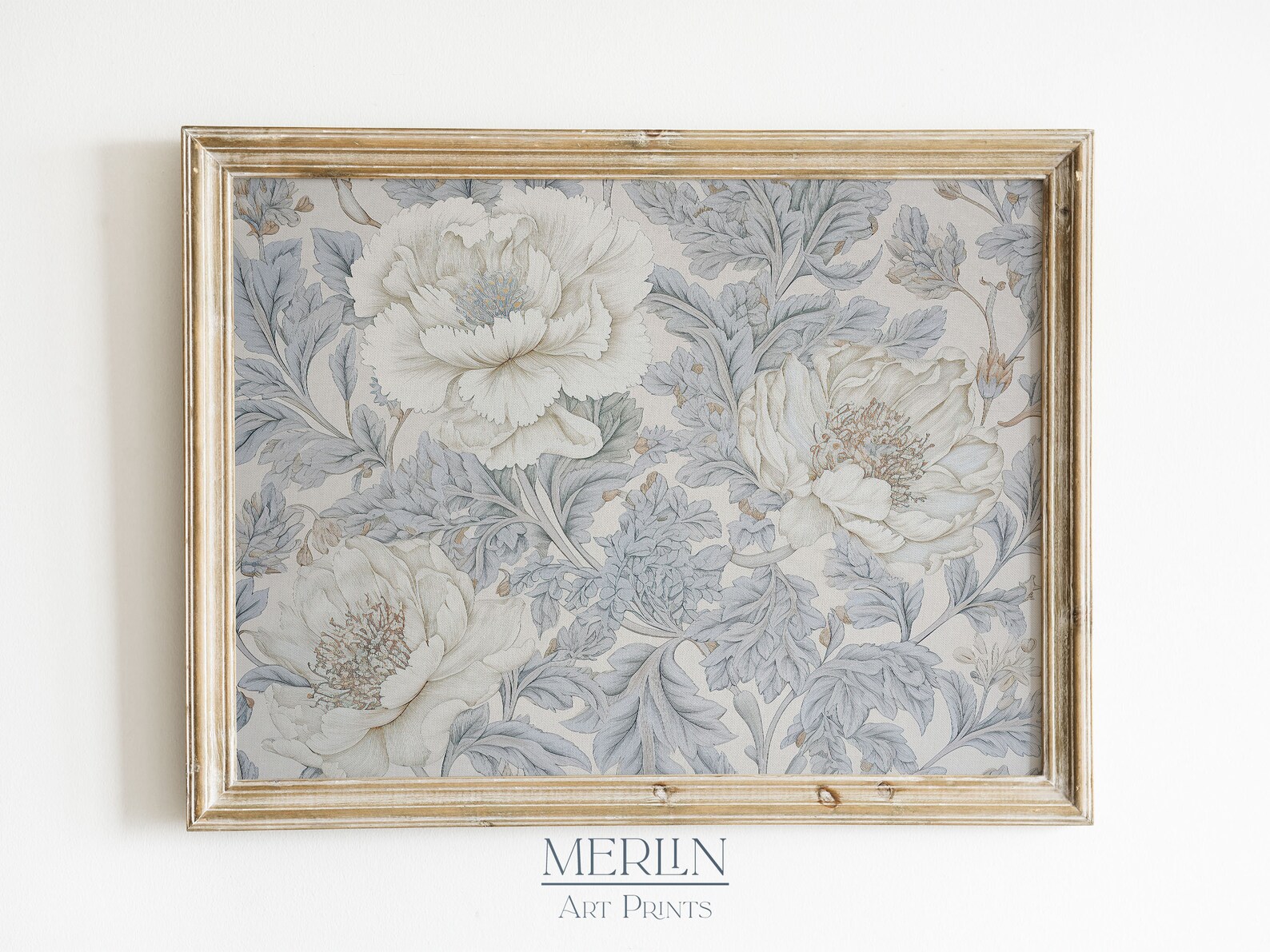 Blue Textile Wall Art, Blue Floral Printable Art, Blue Floral Pattern ...