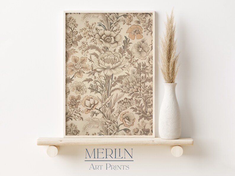 Vintage William Morris Neutral Textile Wall Art Antique Tapestry Art ...