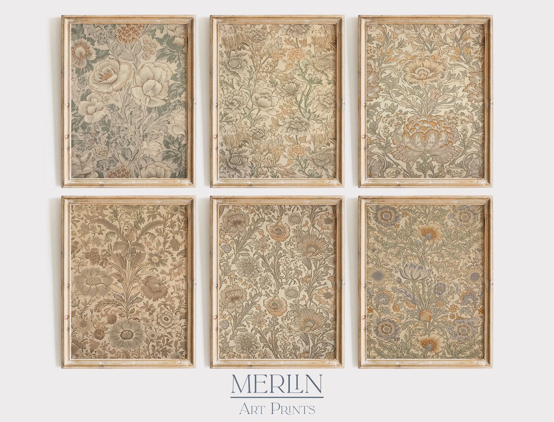 Vintage Tapestry Wall Art Gallery Set of 6 Prints Gallery Wall Decor ...