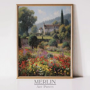 French Garden Painting PRINTABLE Impressionist Art French Country Decor ...
