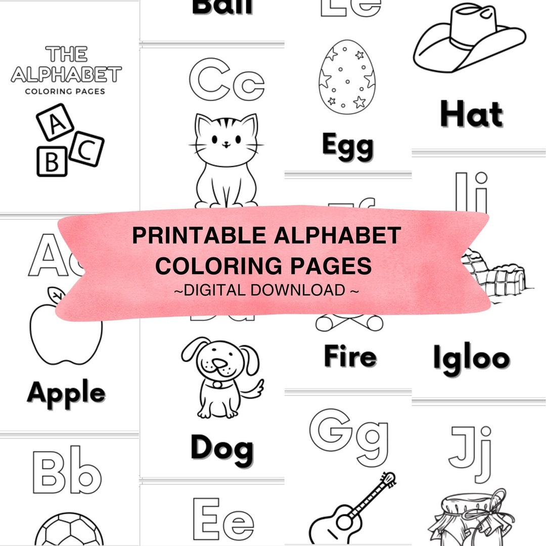 Alphabet Coloring Pages for Pre-school & Kindergarten | Digital ...