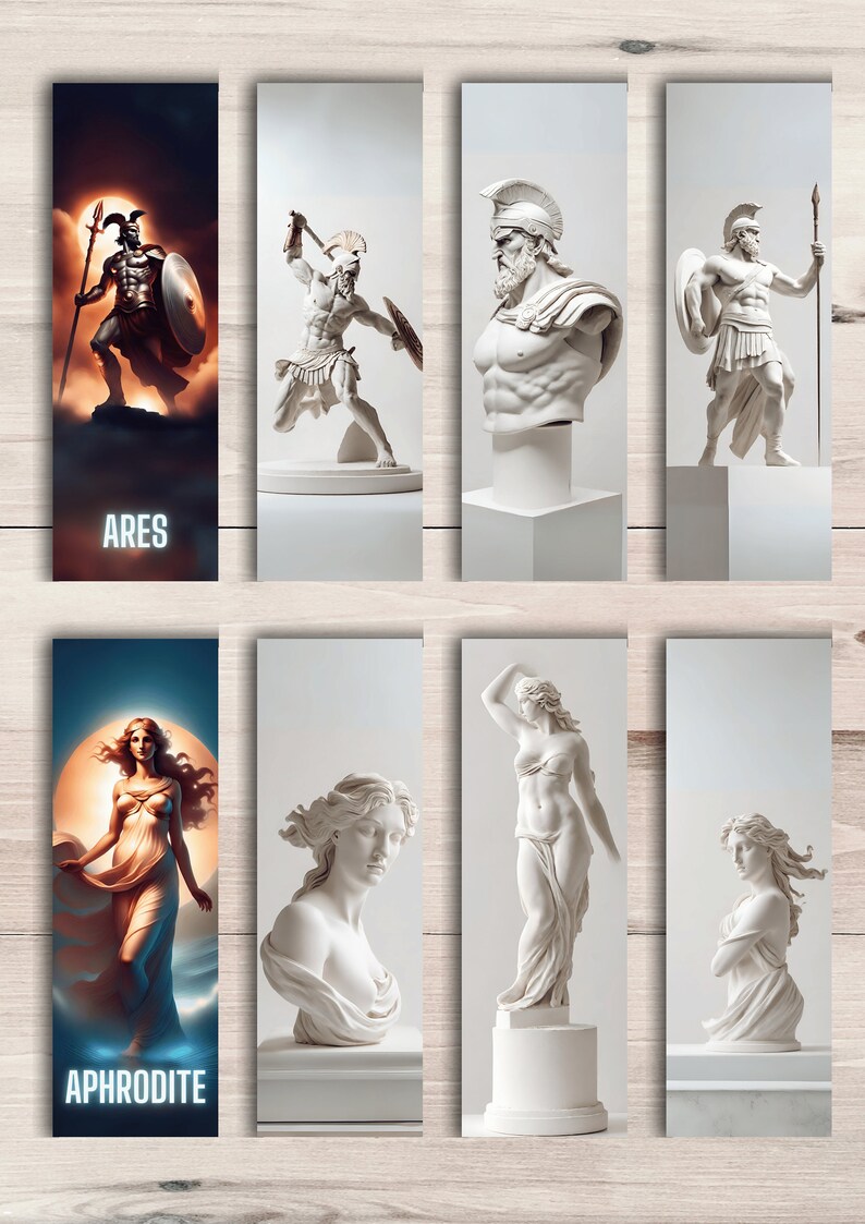 Printable Bookmarks | the 12 Olympians | Set of 48 Bookmarks | Greek Gods | Digital Download ...