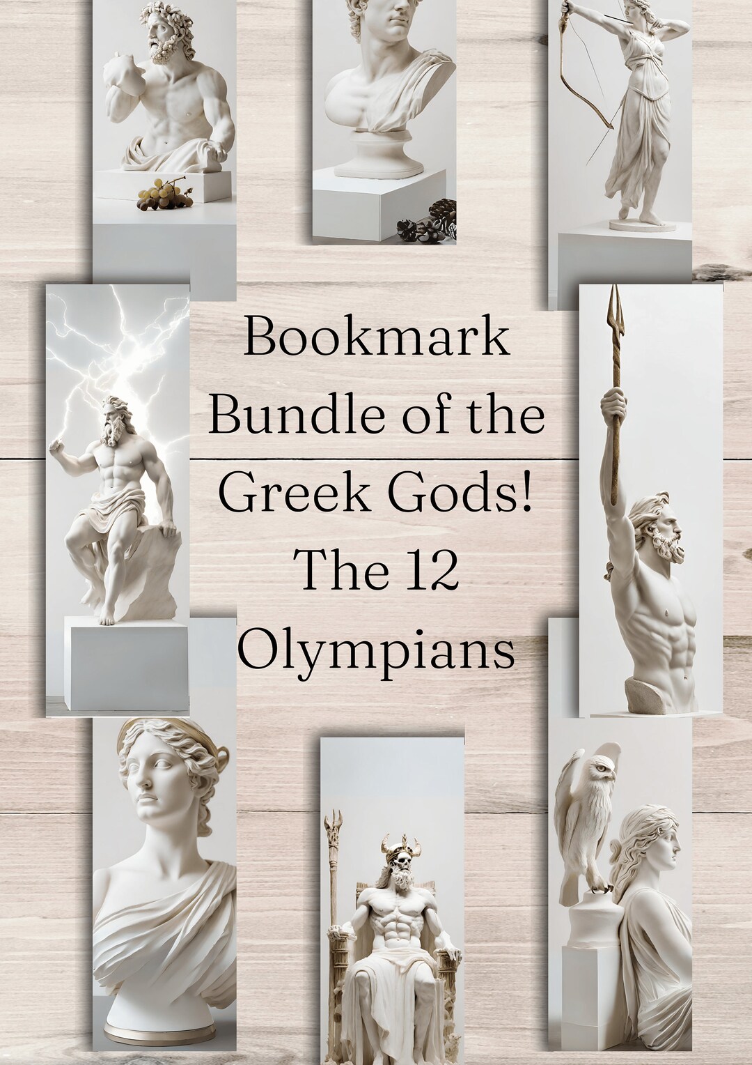 Printable Bookmarks | the 12 Olympians | Set of 48 Bookmarks | Greek ...